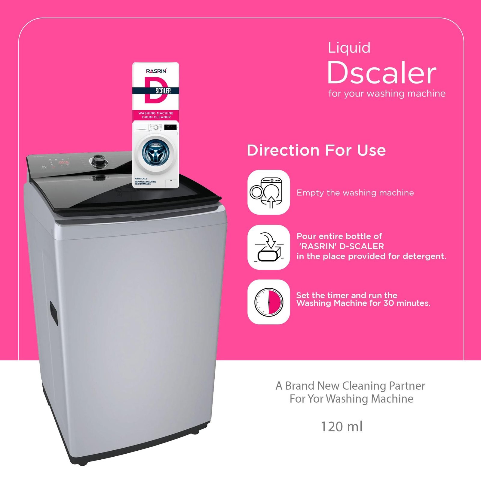 Washing Machine Drum Cleaner - 100% Liquid Based Formulae